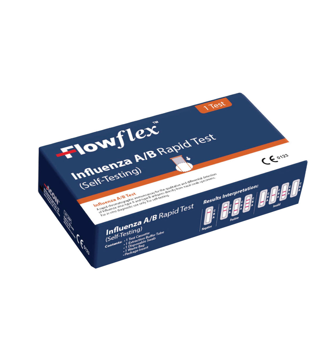 Flowflex™ Influenza A/B Rapid Test (1 tests/box) – FlowFlex
